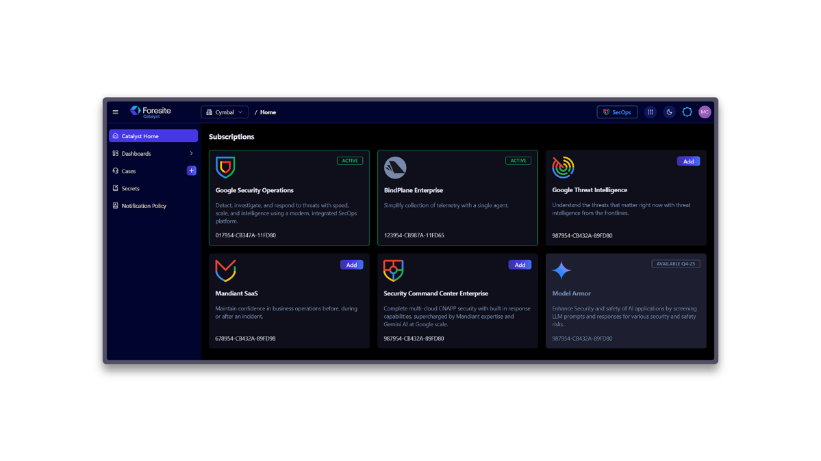Catalyst Platform | Unifying Google Cloud Security for Enterprise Defense | Foresite